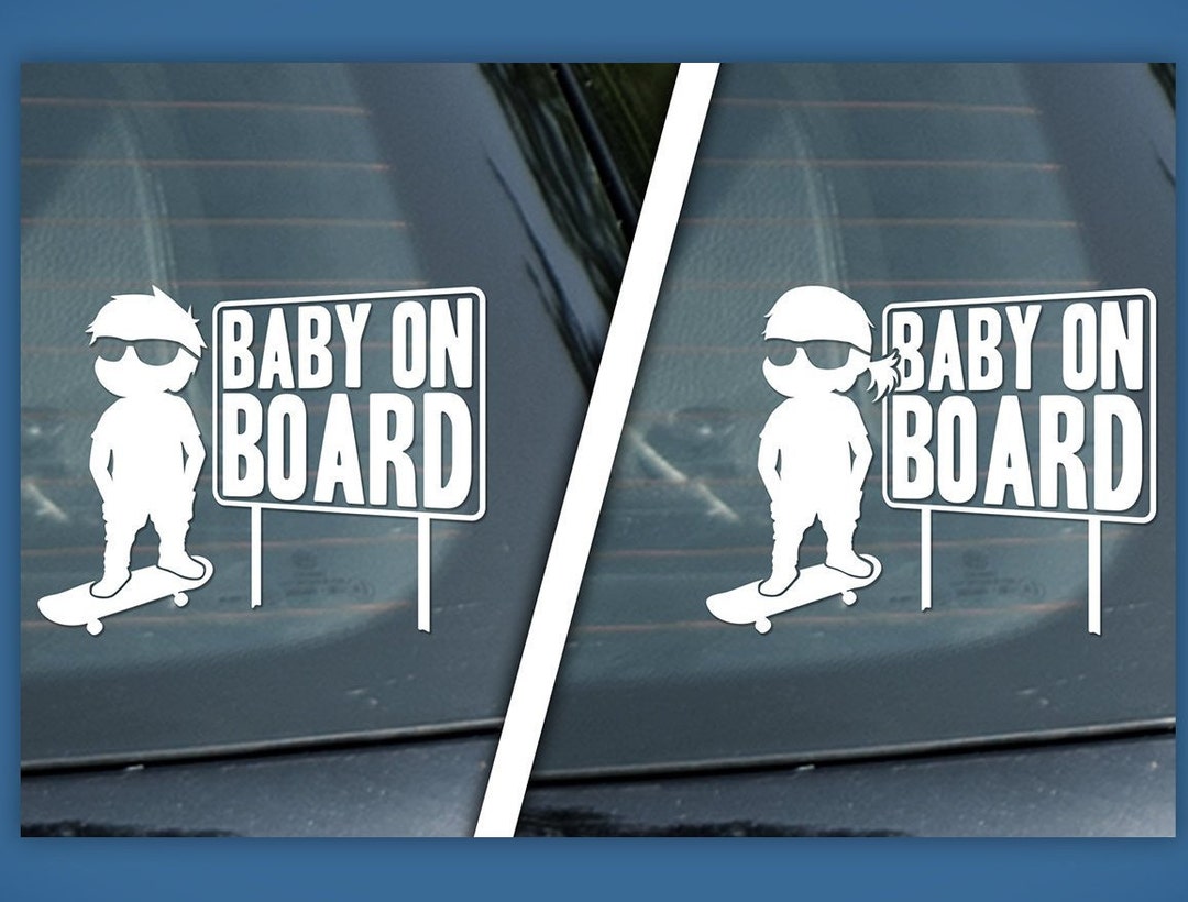 Sticker " Baby on Board " Skateboard Sign, Skater GIRL or Skater BOY ...
