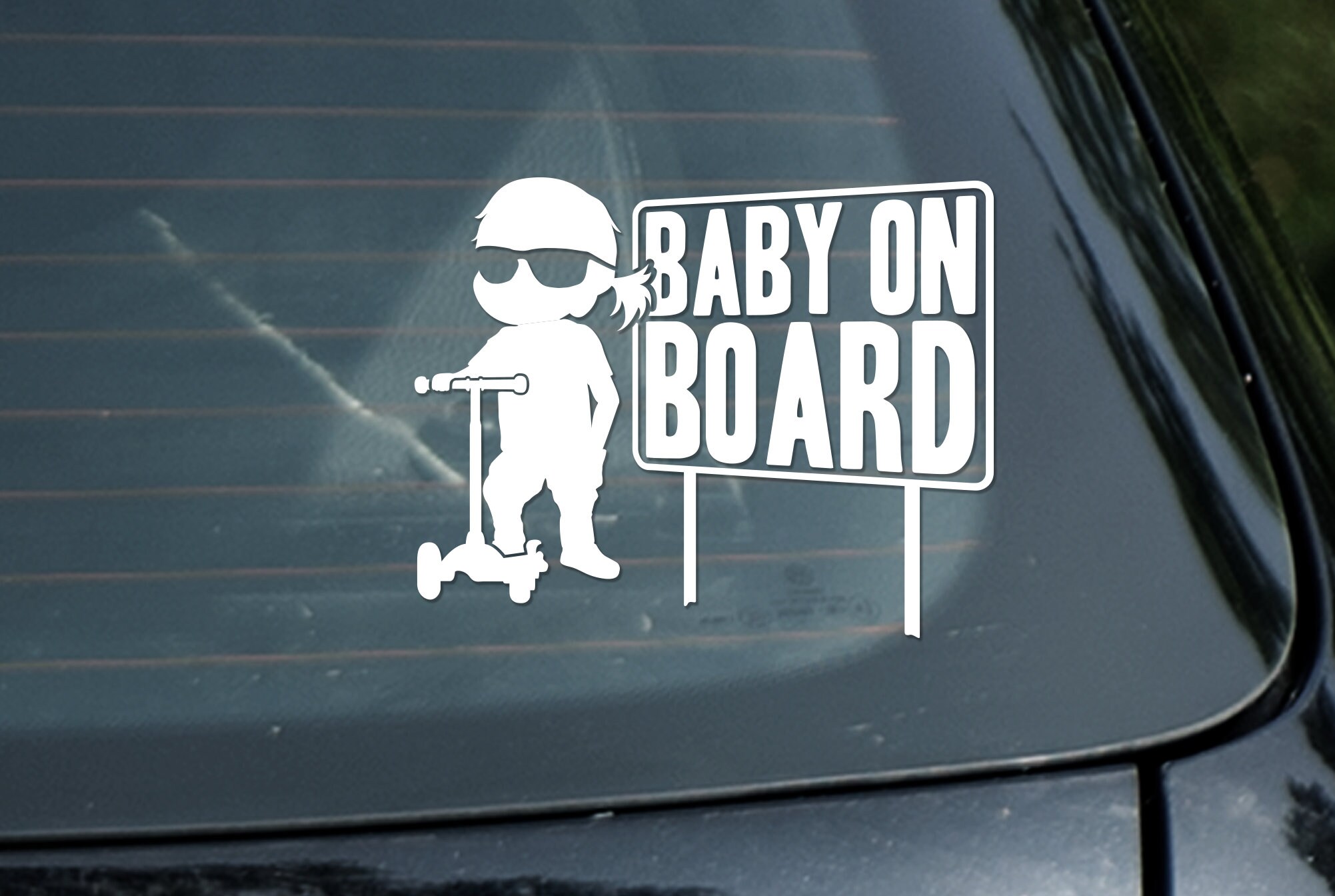 Sticker " Baby on Board " Scootering Sign, Scooter BOY or Scooter GIRL ...