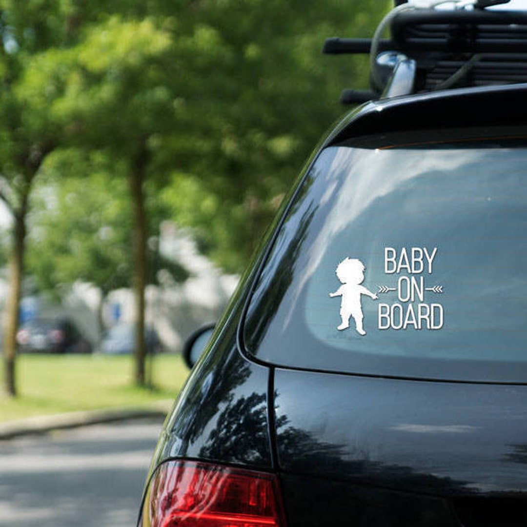 Car Sticker Baby on Board Sign, BOY, Vinyl on Decal Paper, Car Decal ...