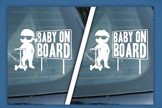 Sticker Baby on Board Scootering Sign Scooter | Etsy