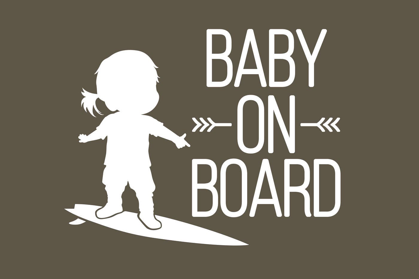 Baby on Board Sign Surfing, Surfing GIRL, Vinyl on Decal Paper, Car ...