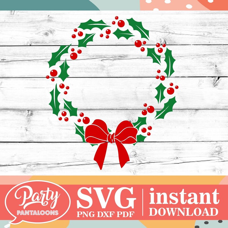Holly Wreath Svg - Etsy