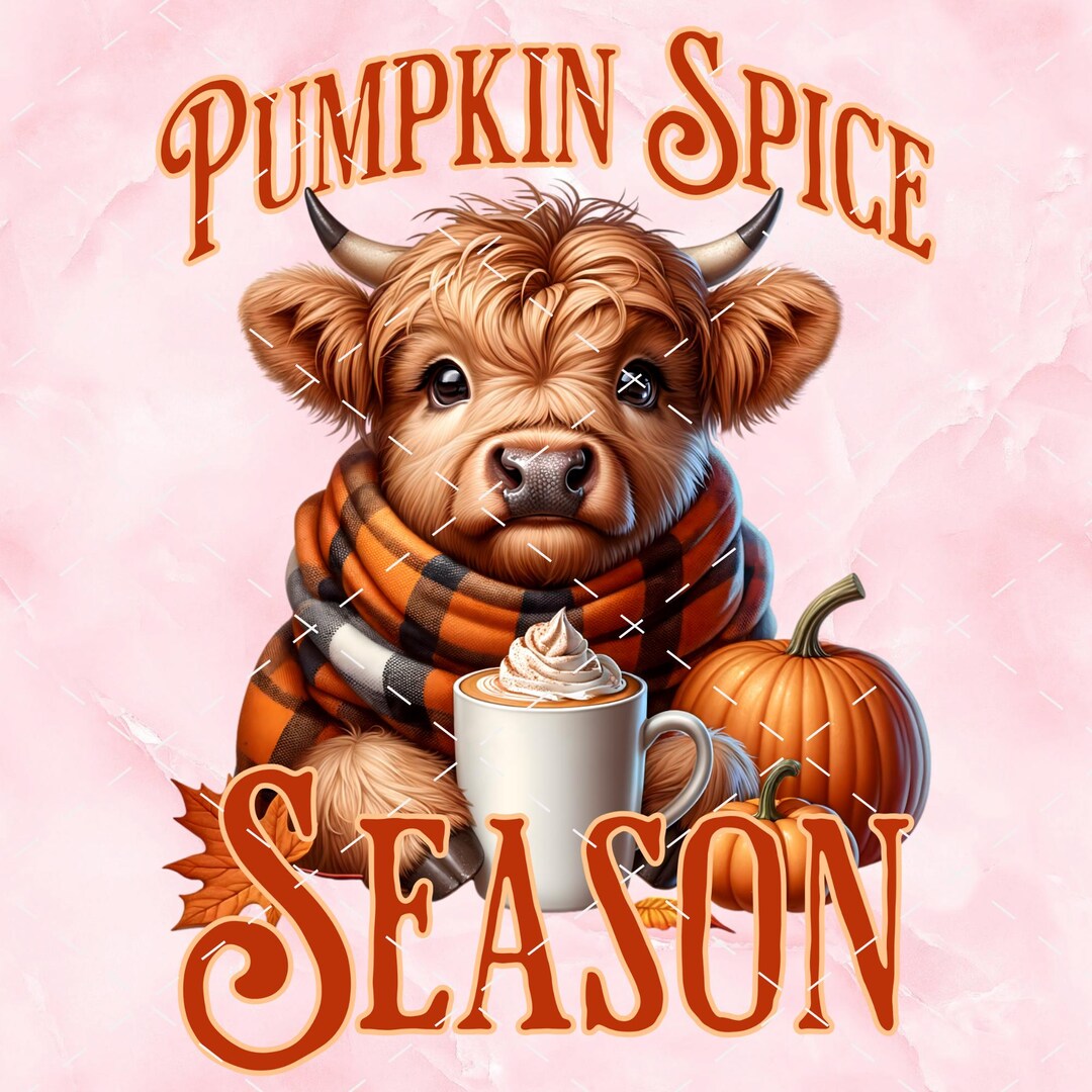 Highland Cow, Highland Cow Png, Pumpkin Spice Png, Highland Cow Shirt ...