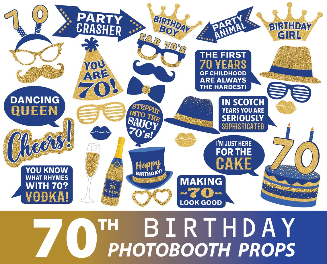 70th Birthday, Photography Props, Instant Download, Printable Birthday ...
