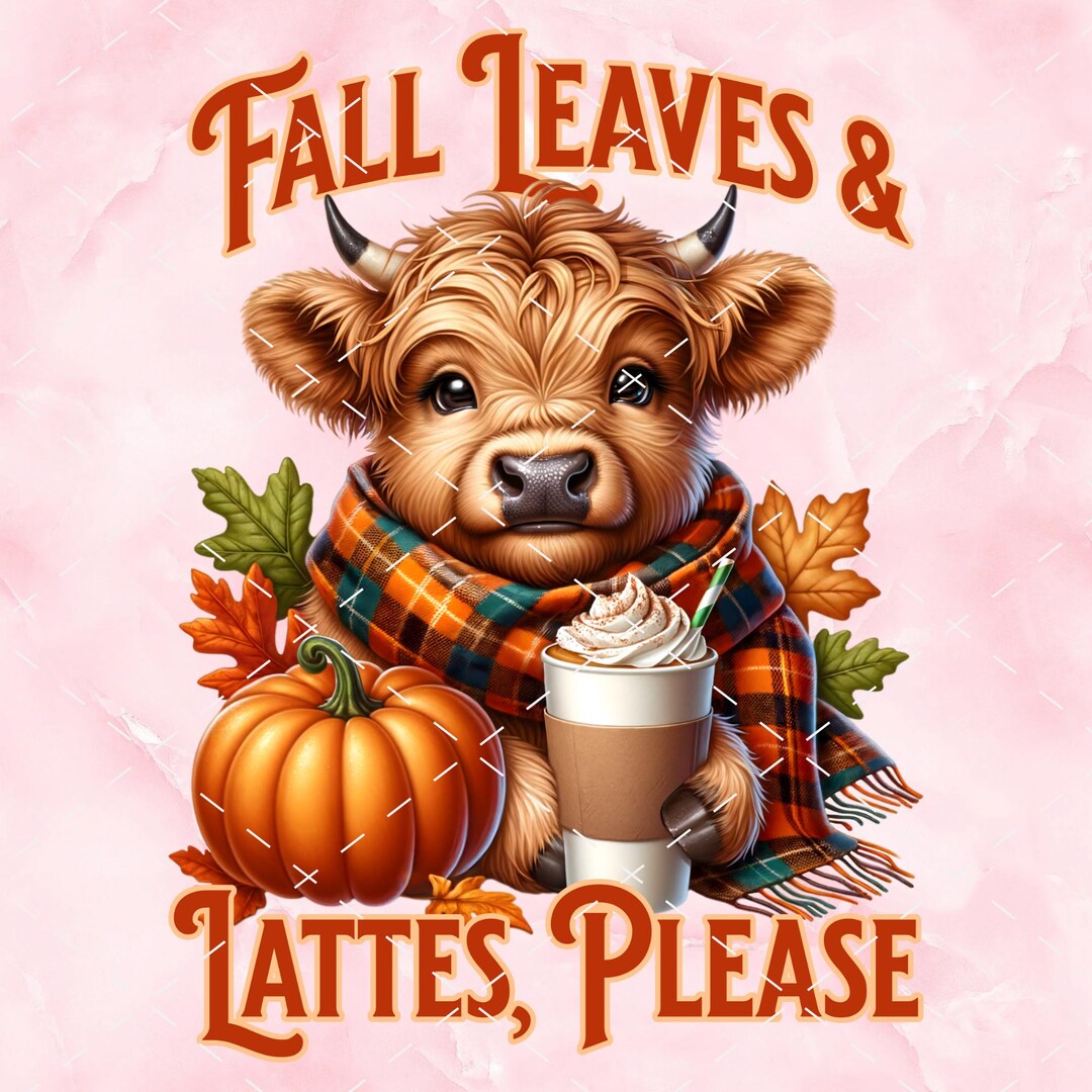 Highland Cow, Highland Cow Png, Pumpkin Spice Png, Highland Cow Shirt ...