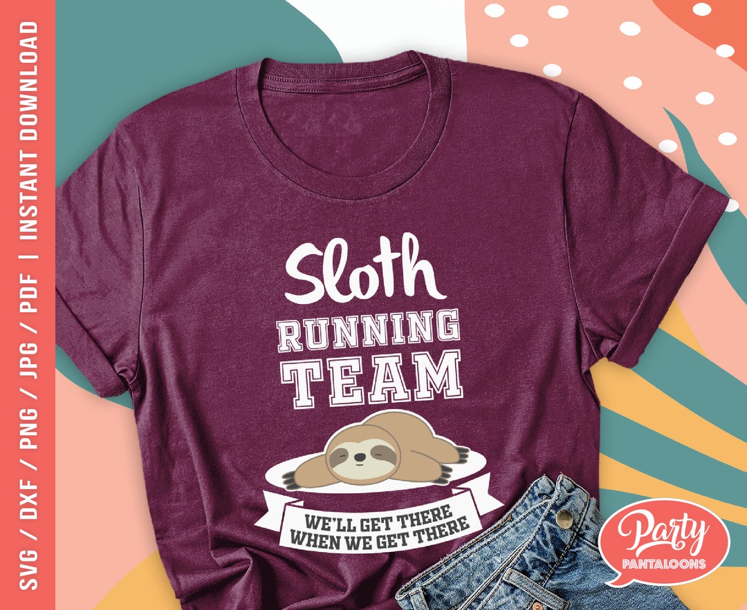 Sloth Running Team SVG Sloth Svg Sloth Png Animal Svg - Etsy