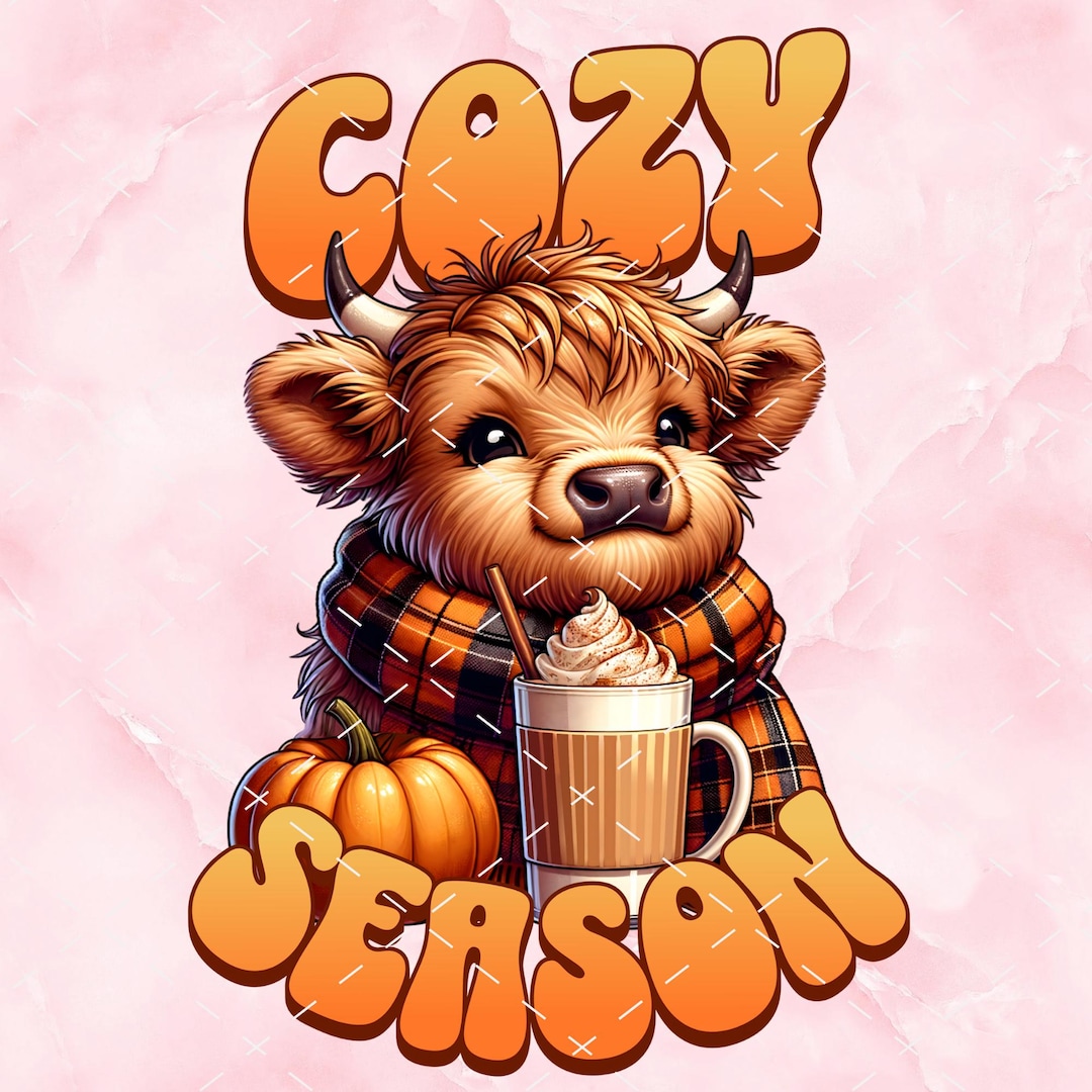 Highland Cow, Highland Cow Png, Pumpkin Spice Png, Highland Cow Shirt ...