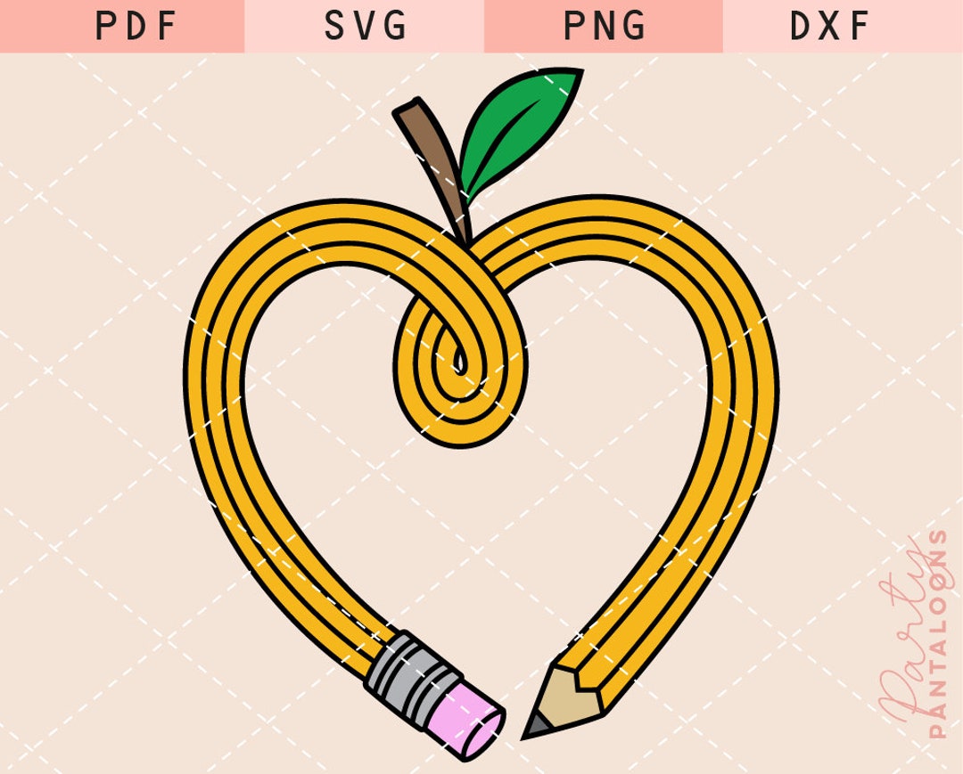 Apple Pencil, Pencil Svg, Apple Svg, Teacher Apple Svg, Back to School ...