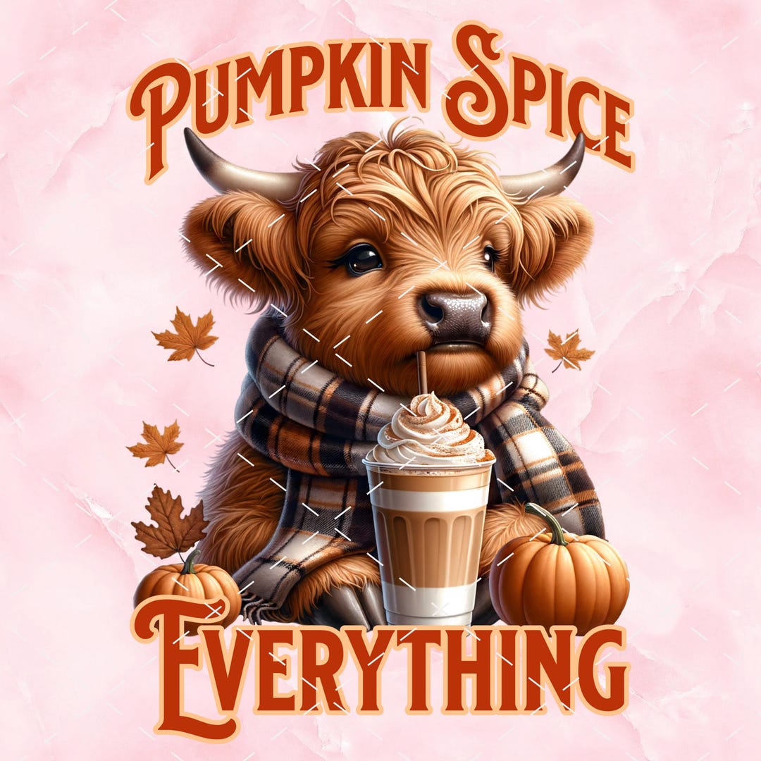 Highland Cow, Highland Cow Png, Pumpkin Spice Png, Highland Cow Shirt ...