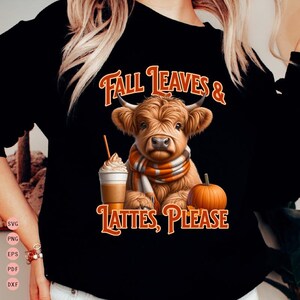 Highland Cow, Highland Cow Png, Pumpkin Spice Png, Highland Cow Shirt ...