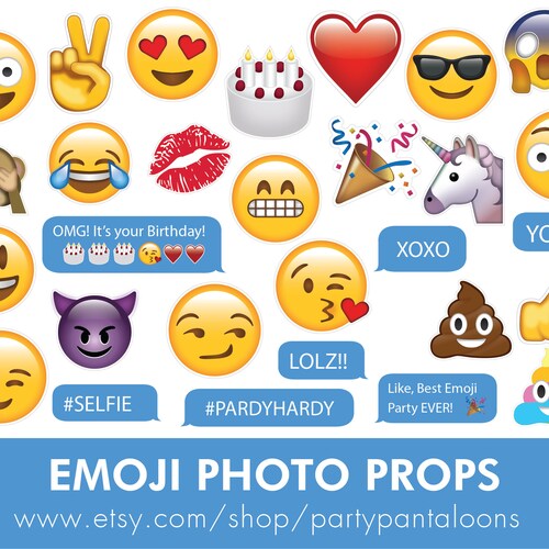 Emoji Party Fun Face Photo Props - Etsy