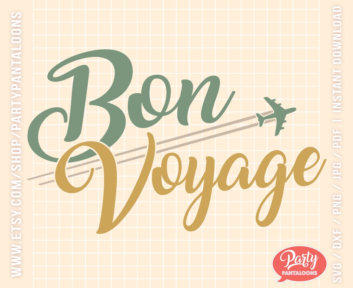 BON VOYAGE Aeroplane SVG | Etsy
