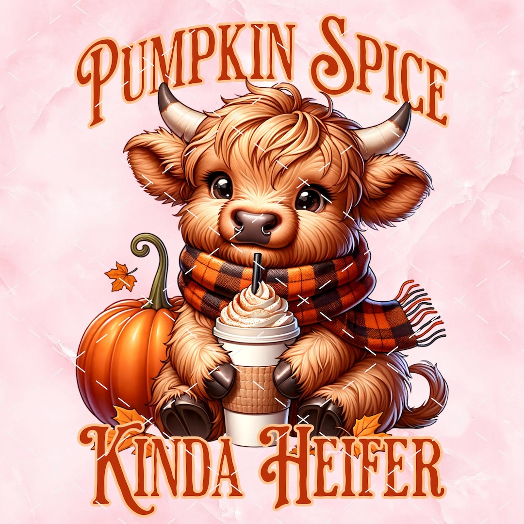 Highland Cow, Highland Cow Png, Pumpkin Spice Png, Highland Cow Shirt ...