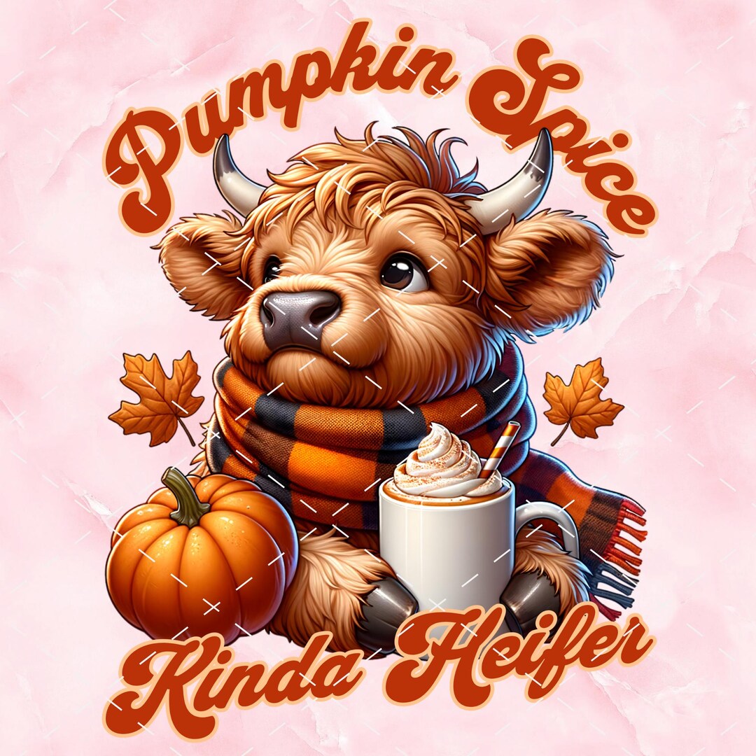 Highland Cow, Highland Cow Png, Pumpkin Spice Png, Highland Cow Shirt ...
