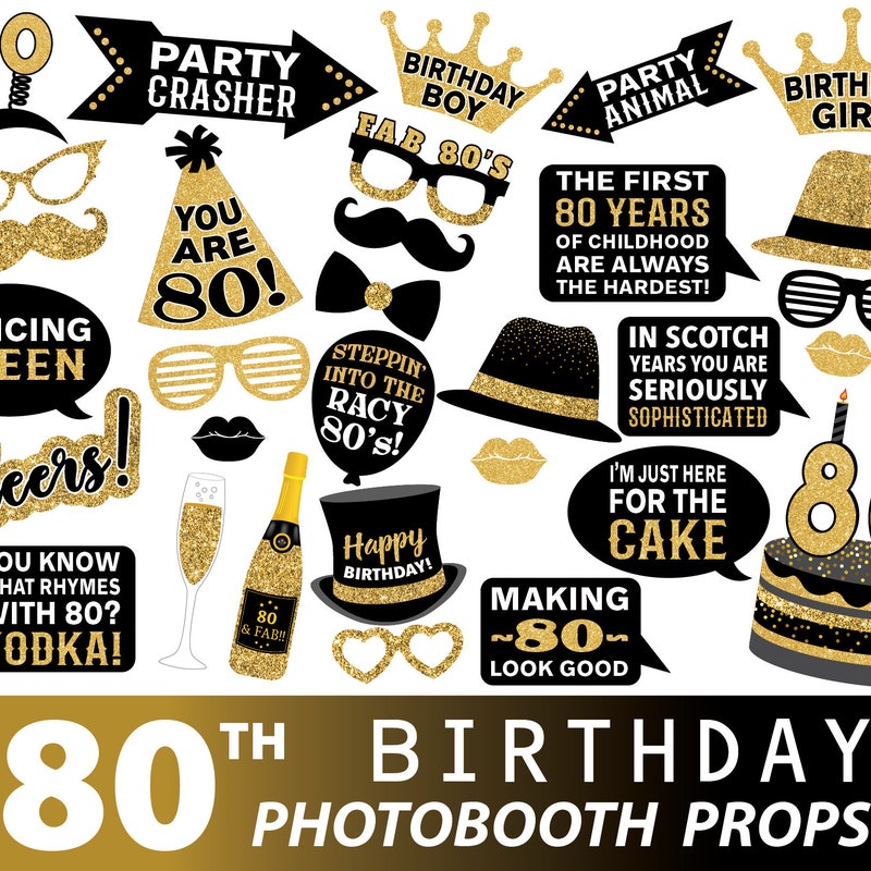 Photo Booth Happy Birthday Props - Etsy