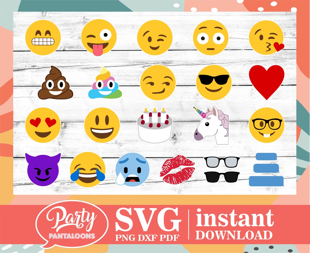 Cricut Emoji Svg Files Emoji Svg Collection Emoji Clipart Etsy