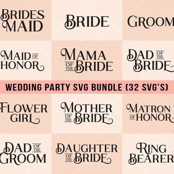 Wedding Party Svg - Etsy