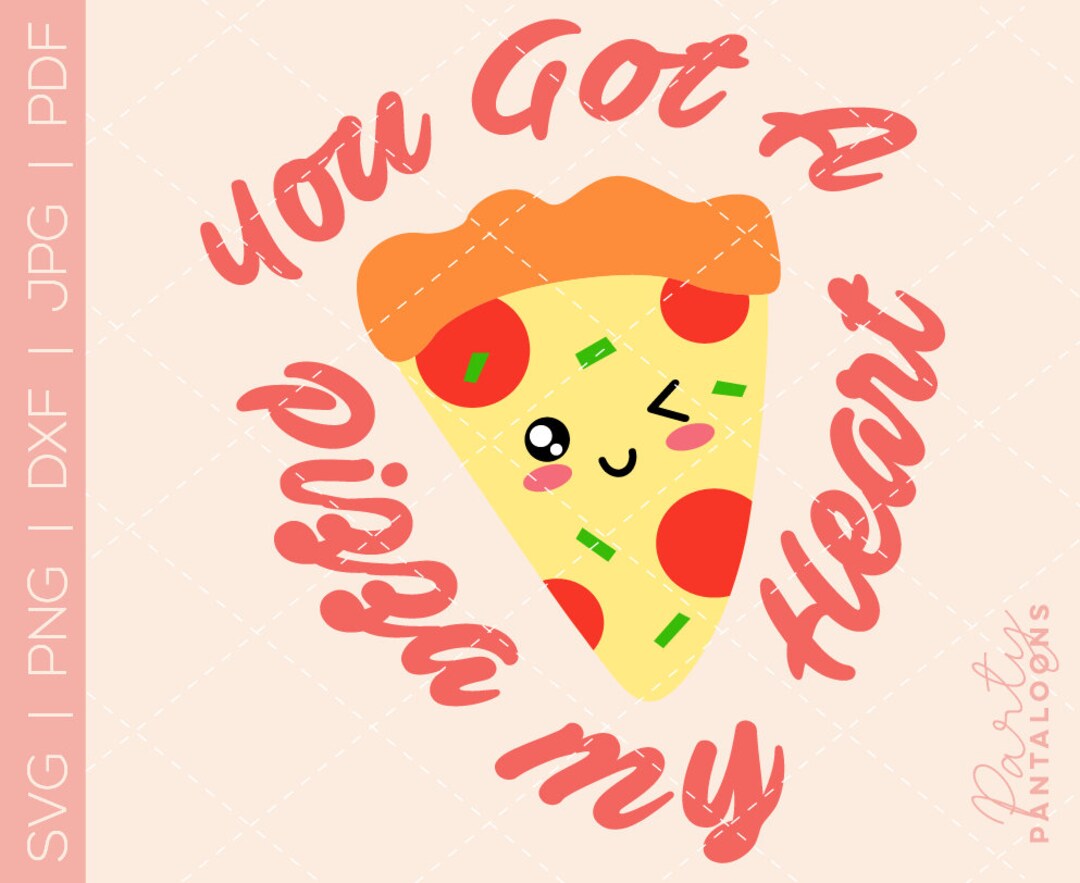 Pizza Svg, Kawaii Svg, Kawaii Clipart, Valentines Day Svg, Love Svg ...