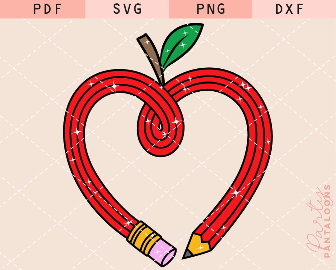 Apple Pencil, Pencil Svg, Apple Svg, Teacher Apple Svg, Back to School ...