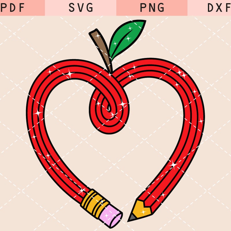 Heart Apple Svg - Etsy