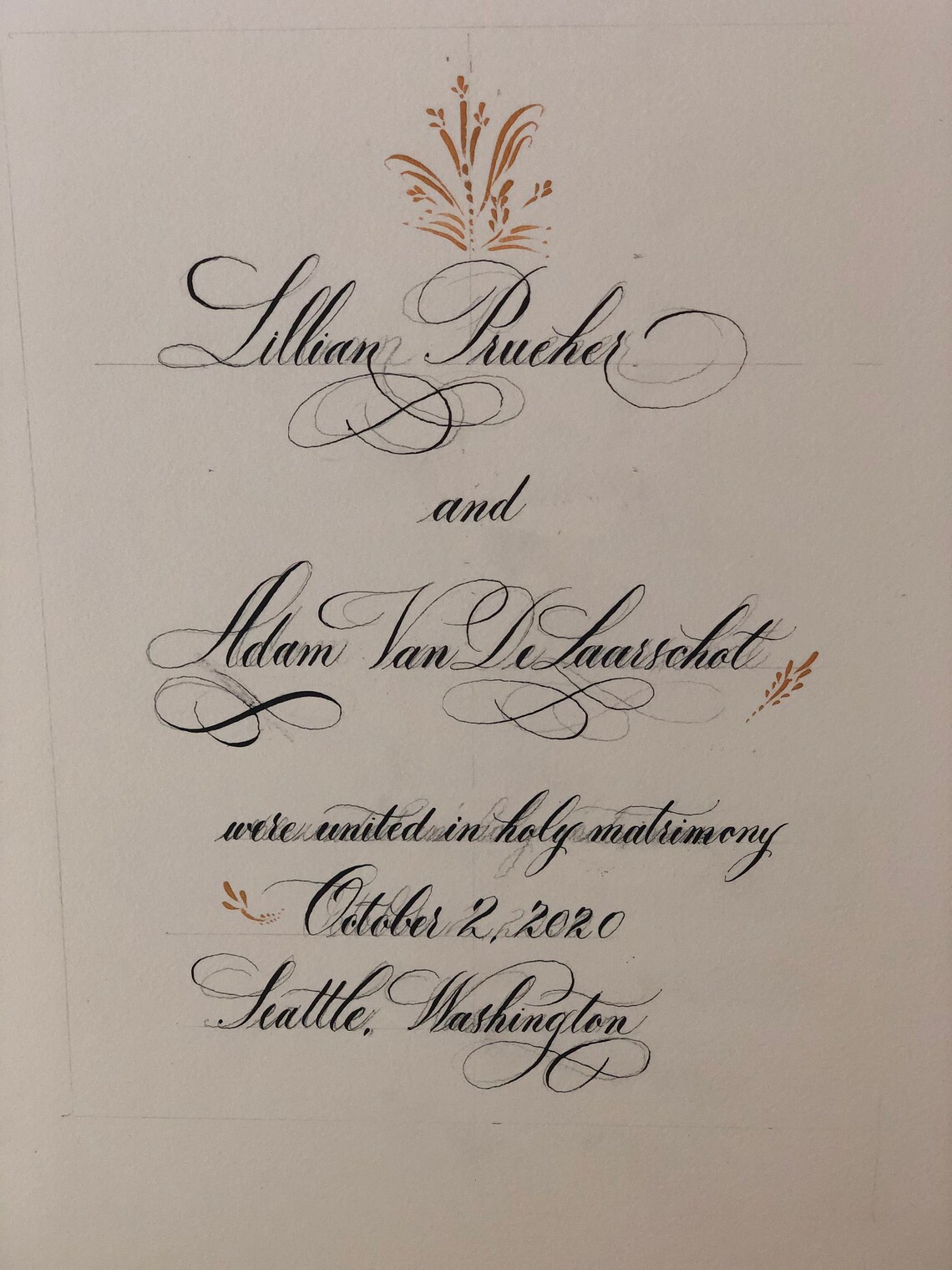 Custom Calligraphy Wedding Certificate. Custom Marriage Certificate ...