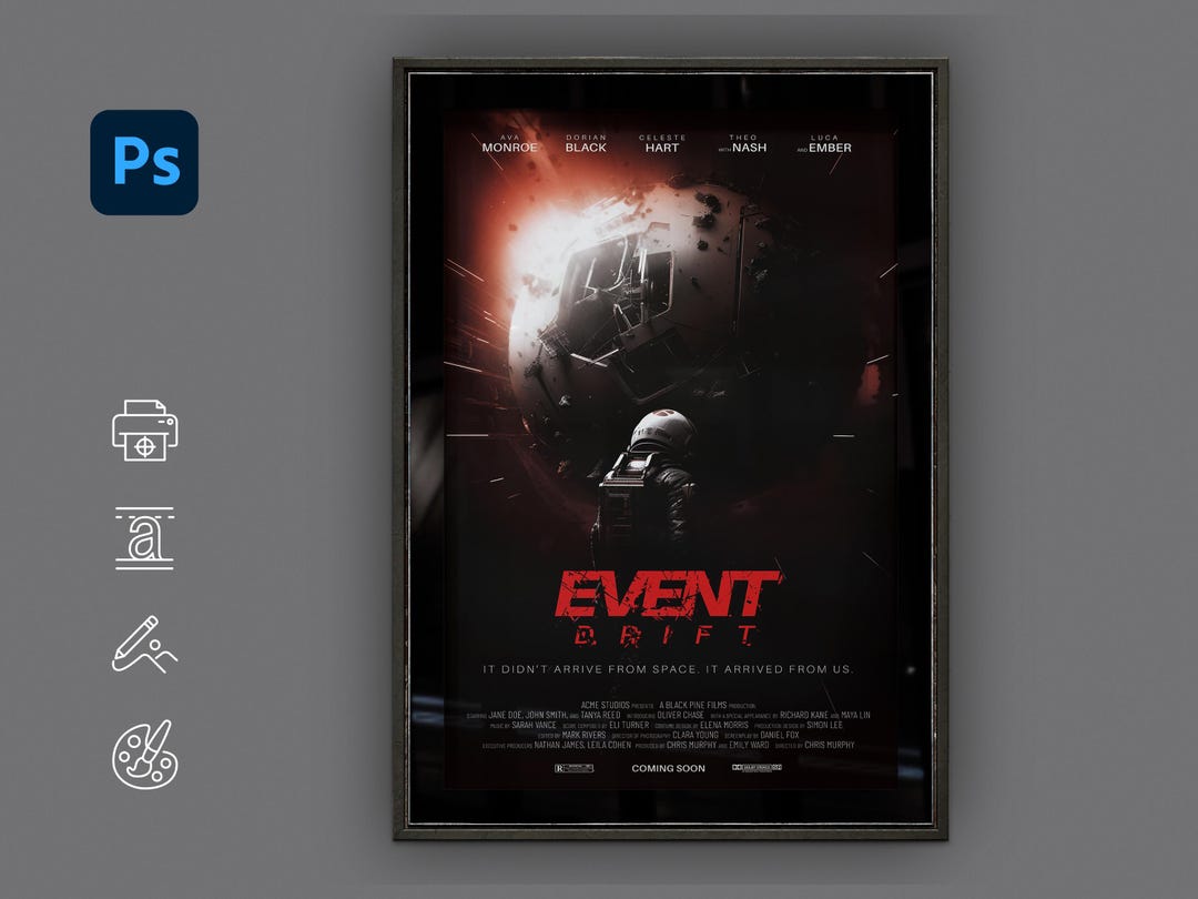 Cinematic Movie Poster Mock-up | A1 Film Poster PSD Template | Smart ...