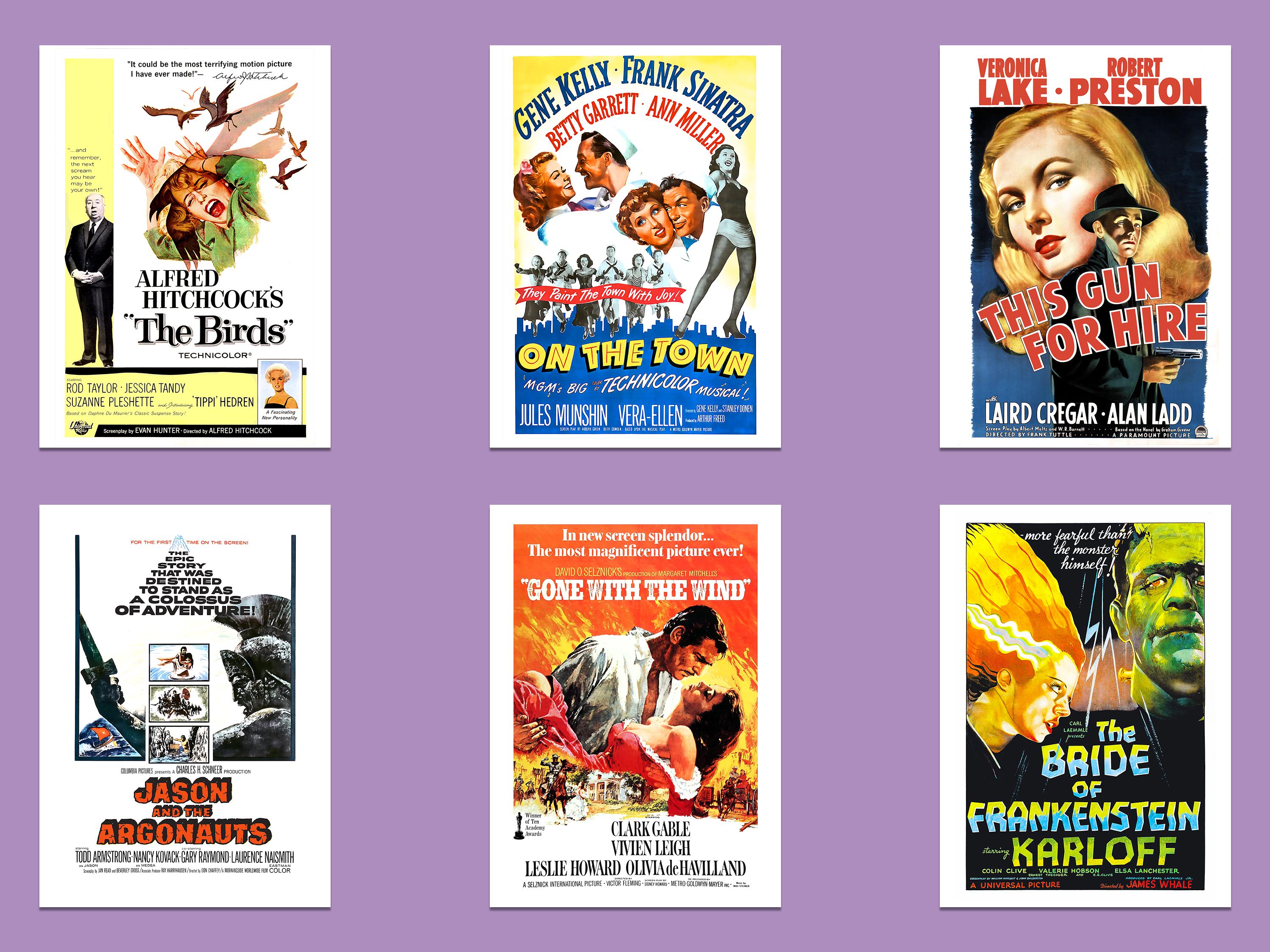 Vintage Movie Poster Set: 36 Remastered Hollywood Film Prints (A4 ...