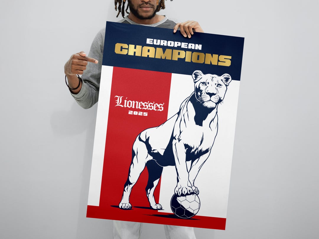 Lionesses Poster: England Women's Football, European Champions 2025 - Etsy