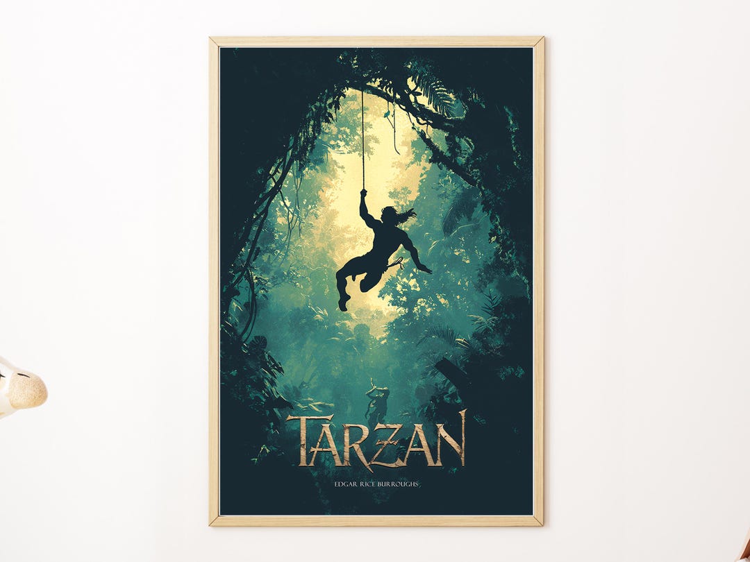 Vintage Tarzan Poster: Edgar Rice Burroughs Jungle Adventure Art - Etsy