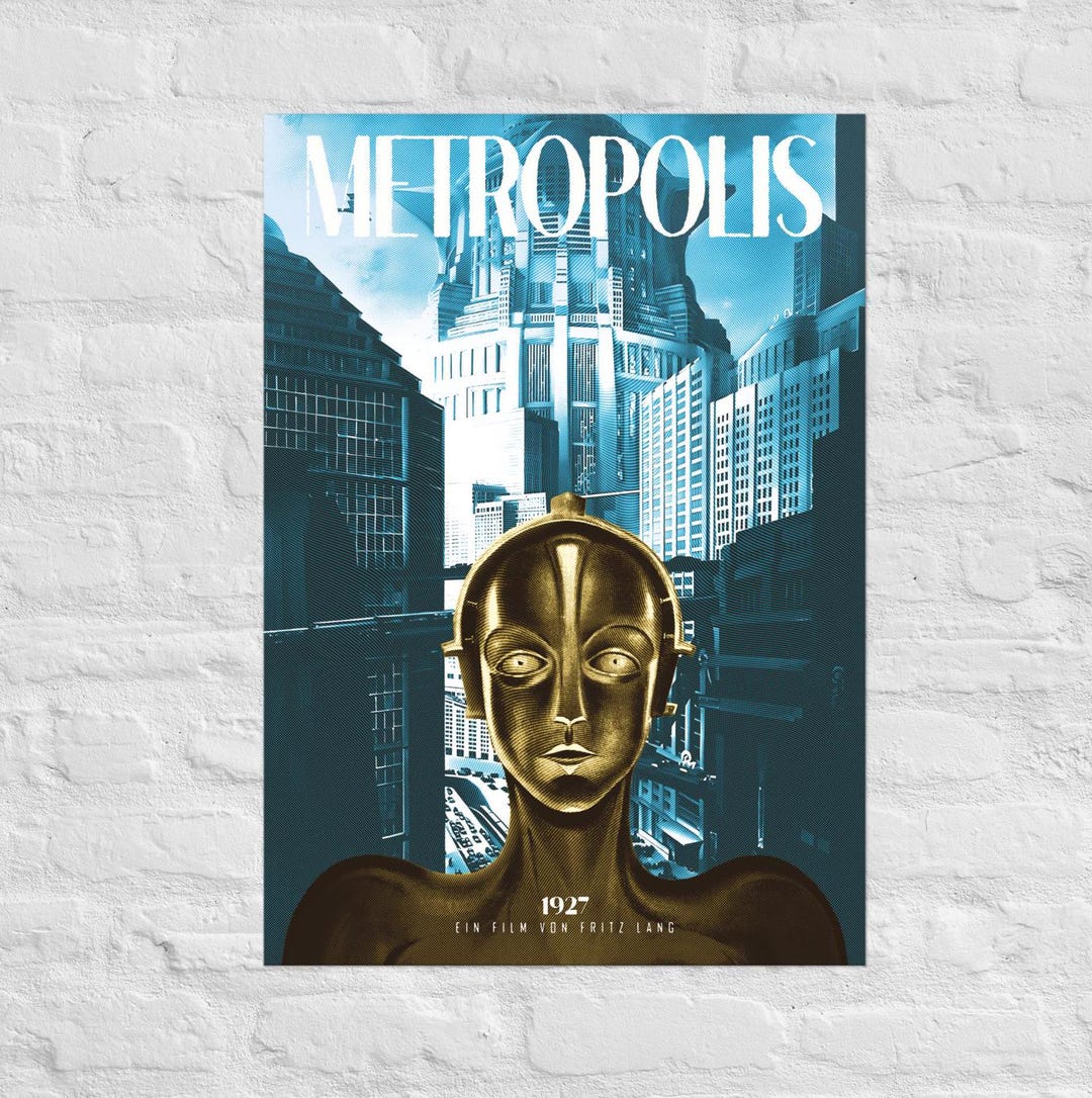 Metropolis Movie Poster, 1927, Fritz Lang, Rustic Movie Poster, Wall ...