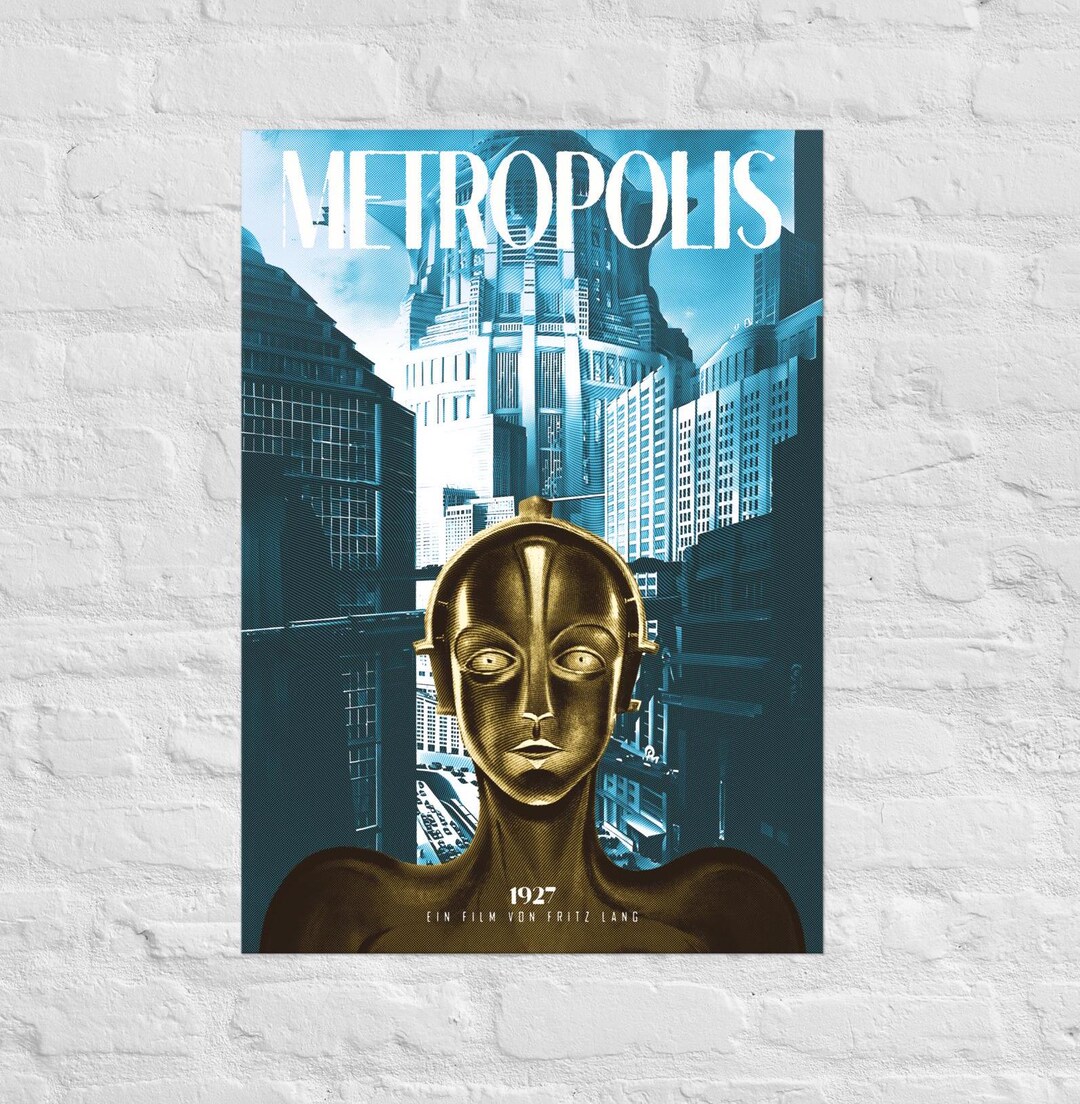 Metropolis Movie Poster, 1927, Fritz Lang, Rustic Movie Poster, Wall ...