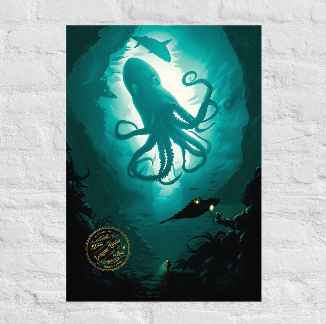 20,000 Leagues Under the Sea Jules Verne Poster (A1 /A2), - Etsy
