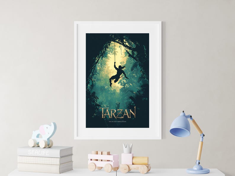 Vintage Tarzan Poster: Edgar Rice Burroughs Jungle Adventure Art - Etsy