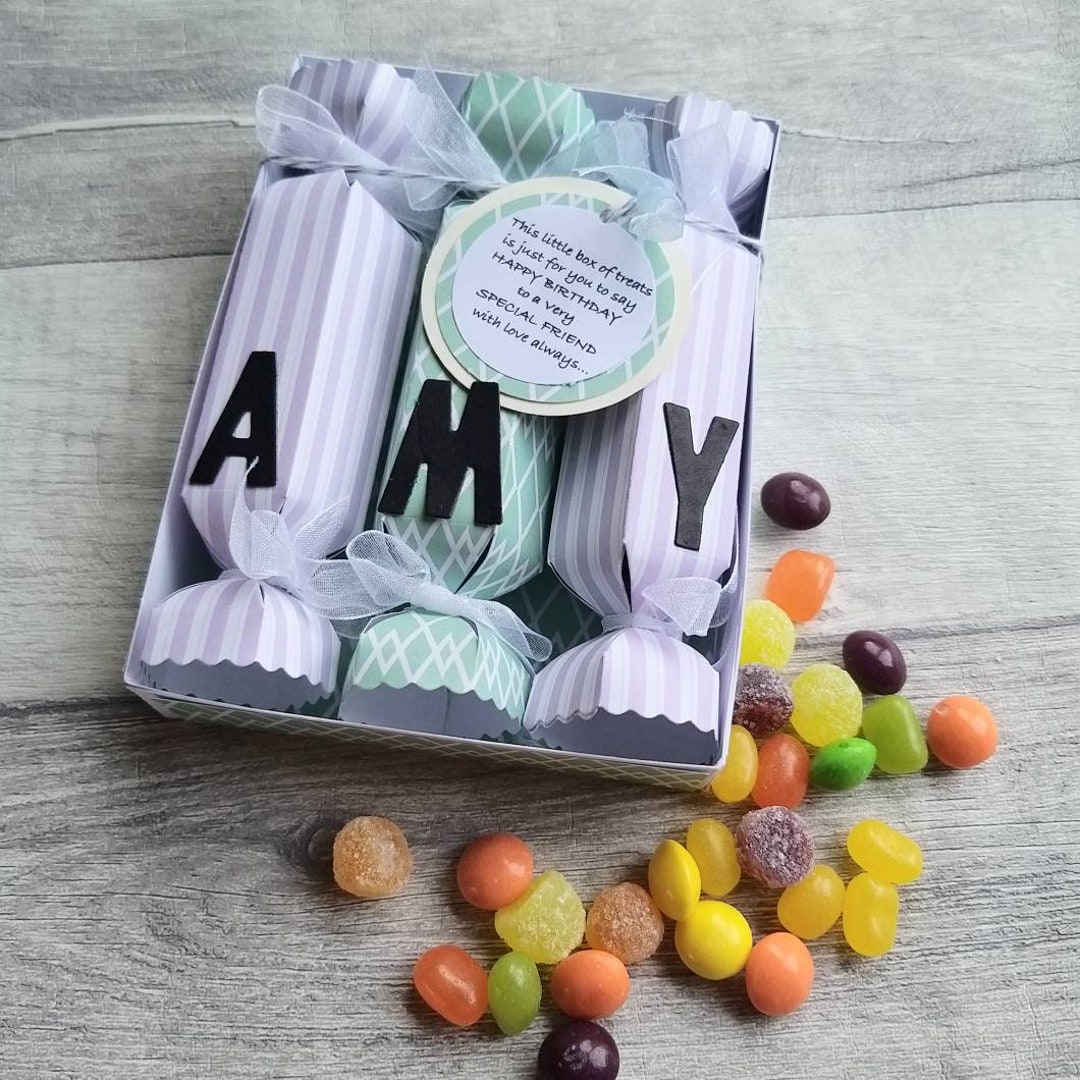 Happy Birthday Crackers Filled With Sweeties, Personalised Friend Gift ...