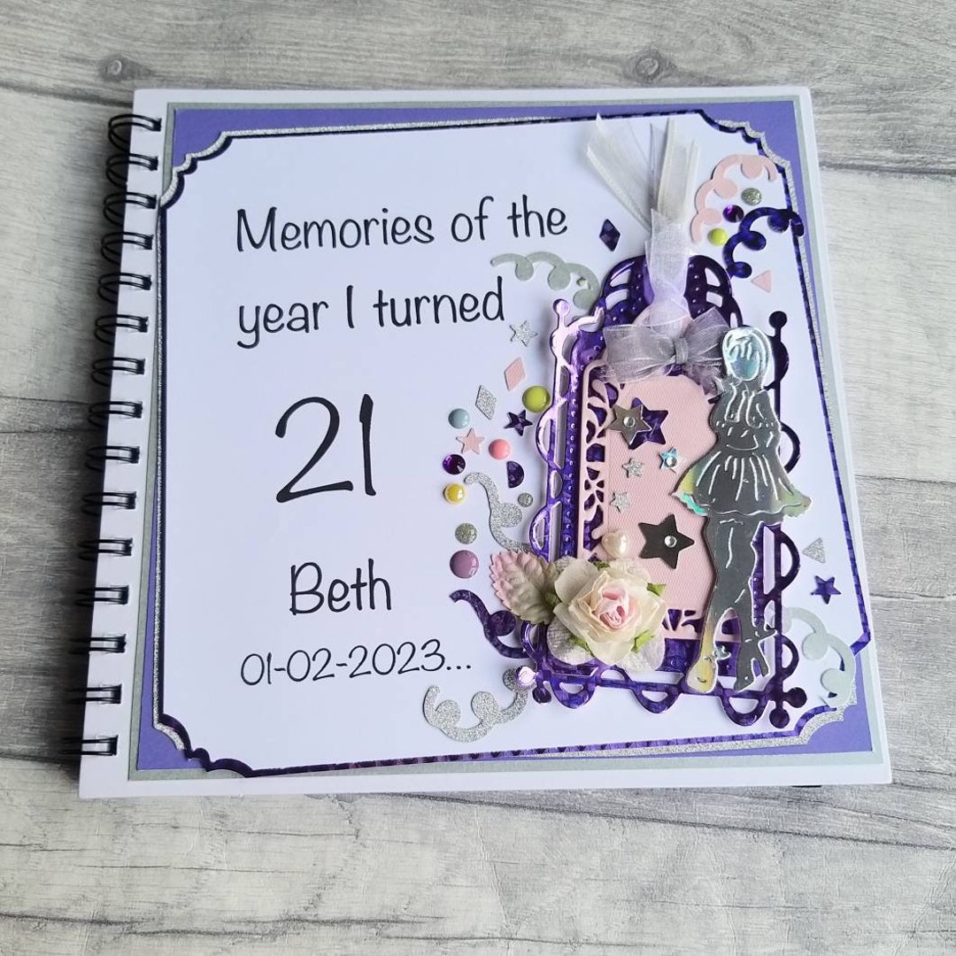 21st Birthday Memory Book, Personalised 21st Birthday Gift Her ...