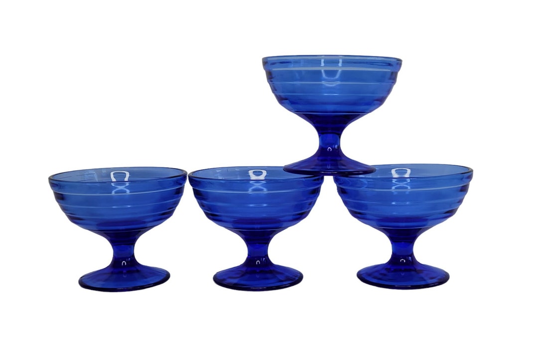 Cobalt Moderntone Set of 4 Hazel Atlas Sherbet Sherbert Cups - Etsy