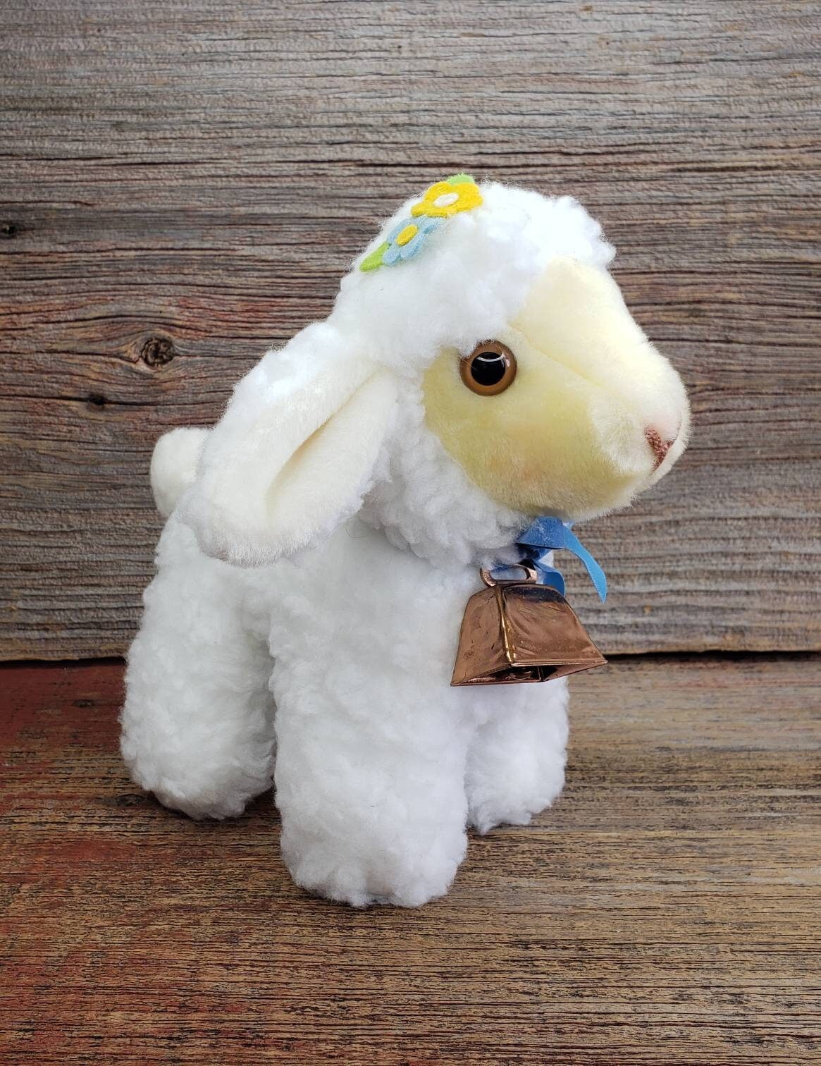 Vintage Eden Toys Plush Easter White Lamb With Copper Bell - Etsy
