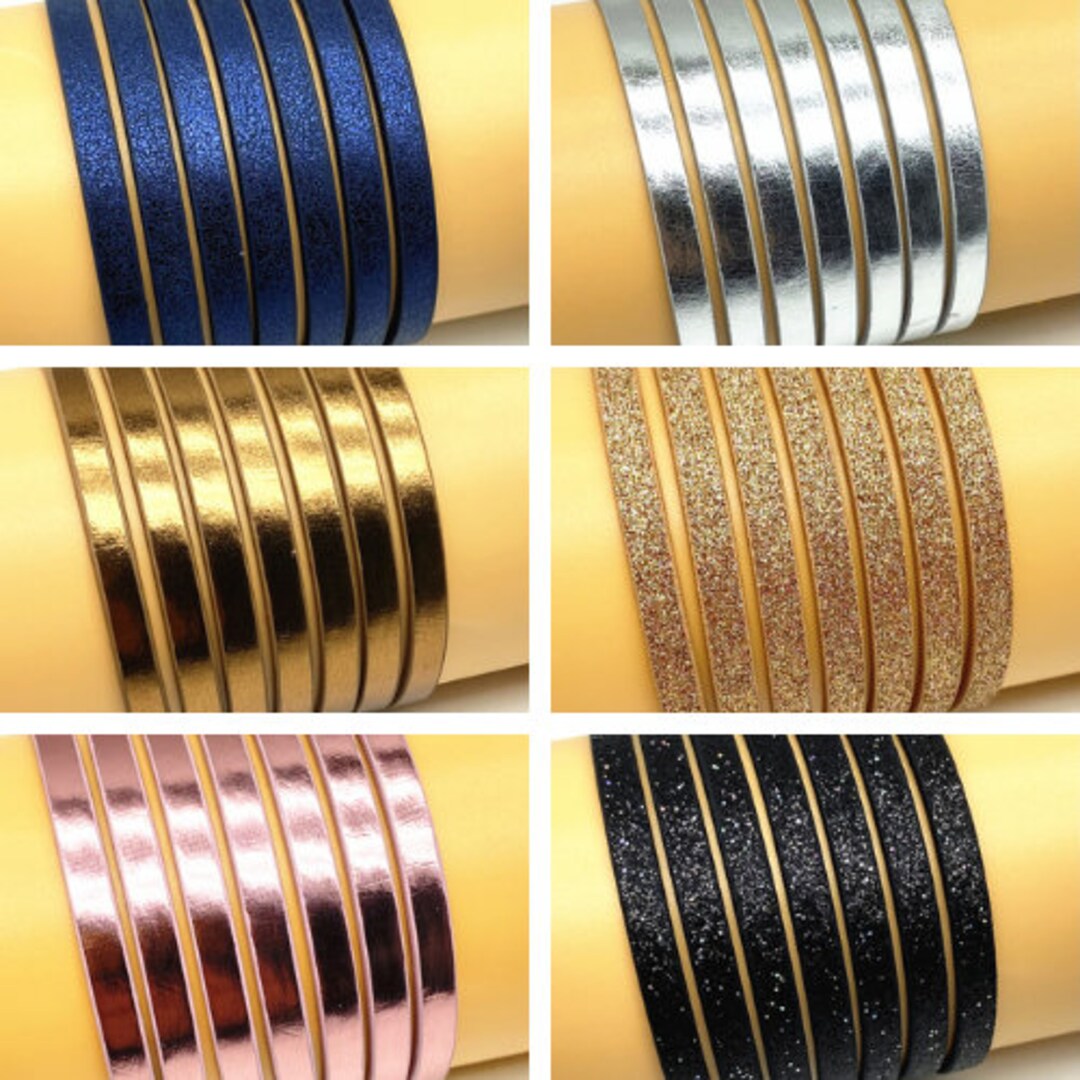120 Cm Synthetic Leather Strap, Metal and Glitter Color, Various Colors ...