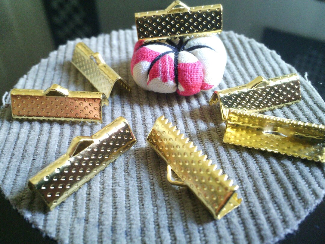 10 Pcs 20 Mm Gold Metal Ribbon Tips, Claws. - Etsy