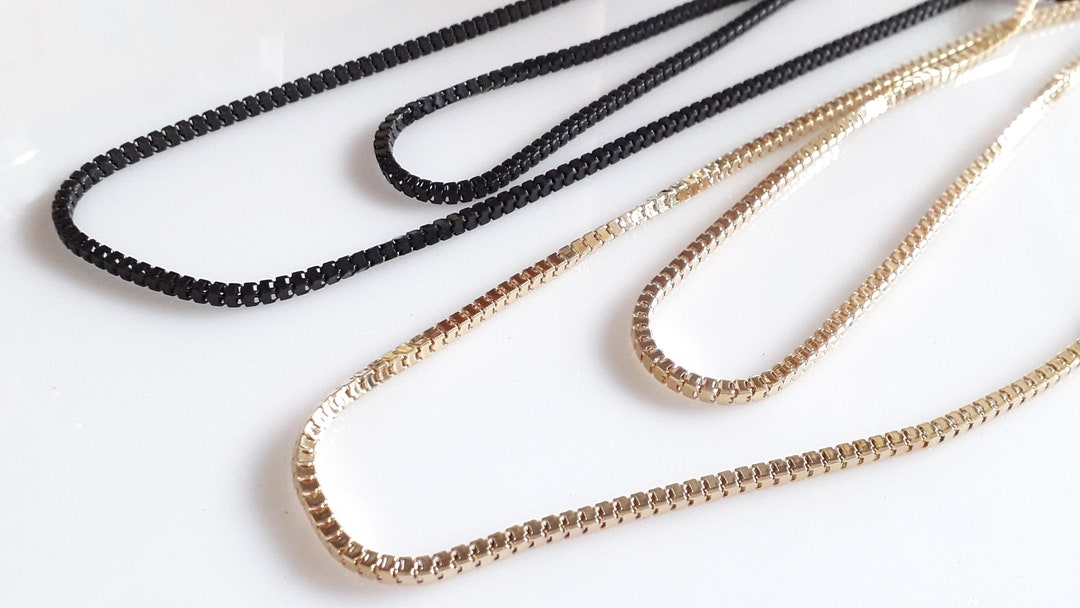 Pretty Cubic Chain venice Black 3.2 X 3.2 Mm - Etsy