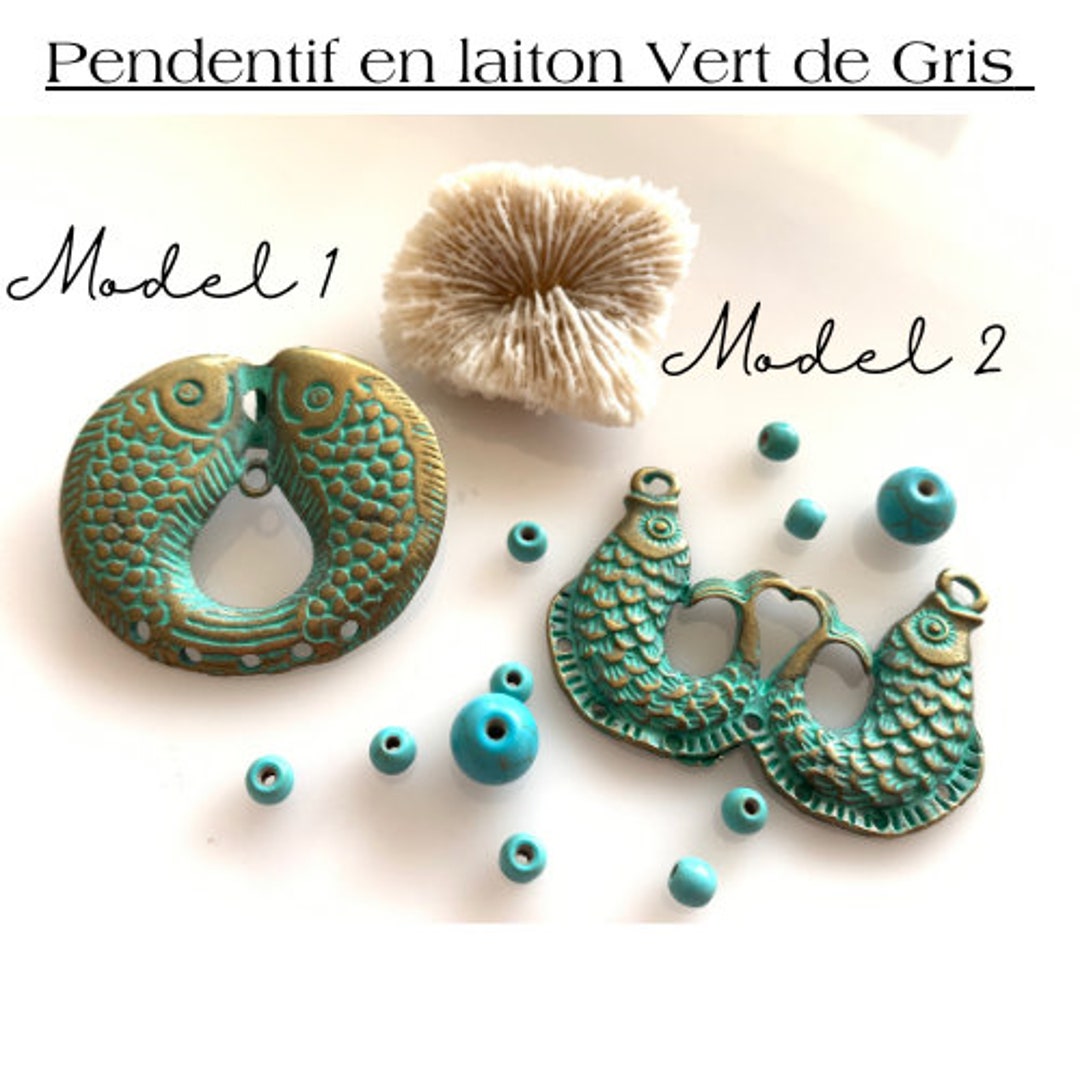 Verdigris Worked Brass Connectors, 2 Models Available, Aquatic Theme - Etsy