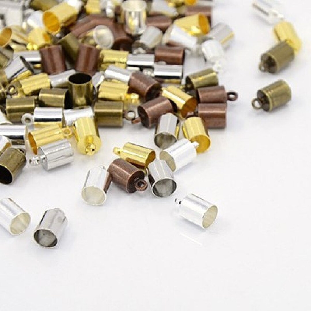 Set of 10 Connector Tips for Cords / Ideal for 5 Mm Cords, in Brass ...