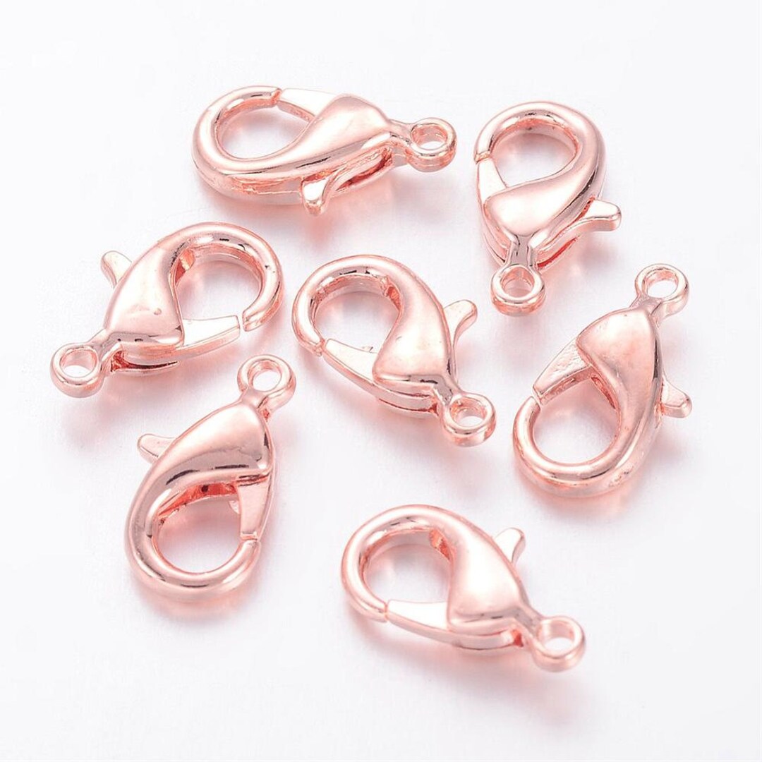 20 Clasps, Pink Gold, Lot of 20 Pieces, Crab Clasp, Pink Lobster Class ...