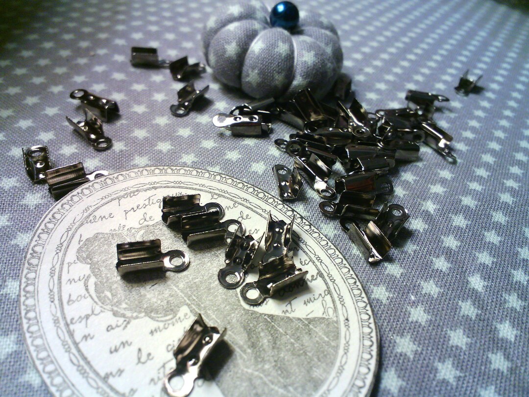 X 100 Black Metal Cord Ends 10x4x3.2 Mm, Hole: 2 Mm - Etsy