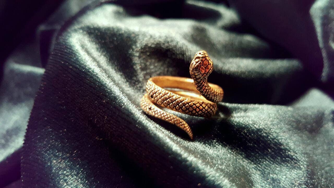 Brass Tribal Snake Ring Grass-snake Ancient Ring - Etsy