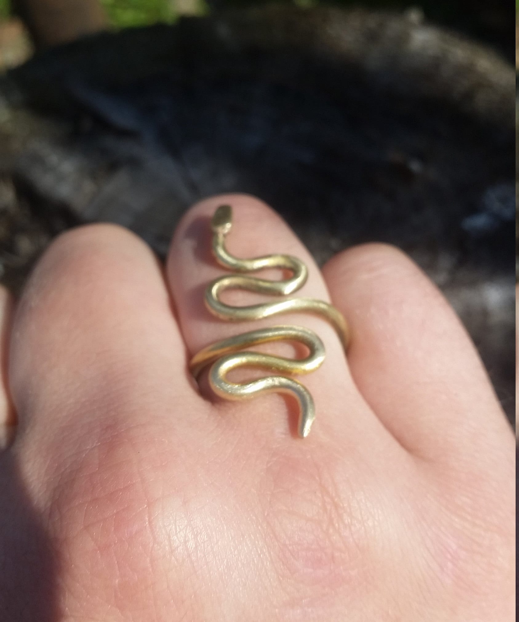 Brass Adjustable Snake Ring Viking Nordic Style Serpent | Etsy