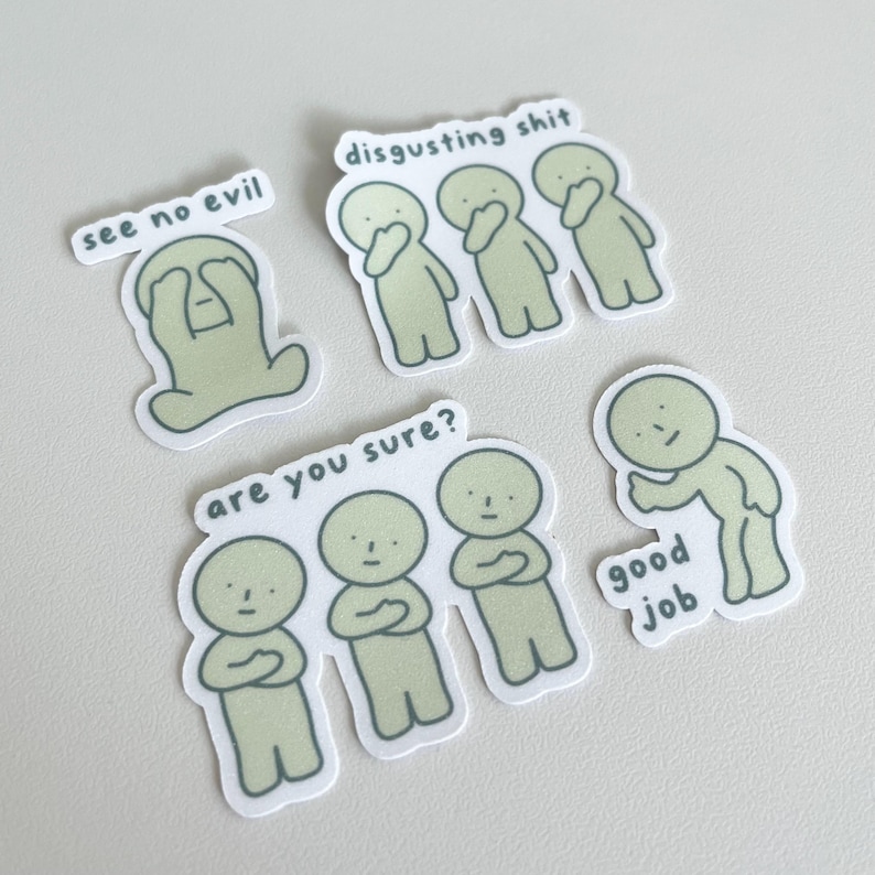 Smiski X Onigiri Sticker Die Cut Cute Smiski Figurine Stickers for ...