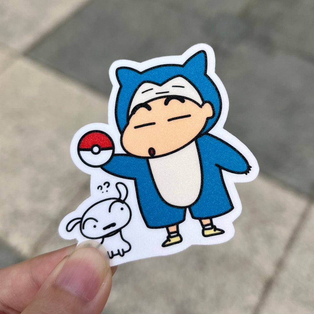 Snorlax Crayon Shin Chan Sticker Pokemon Sticker Cute - Etsy