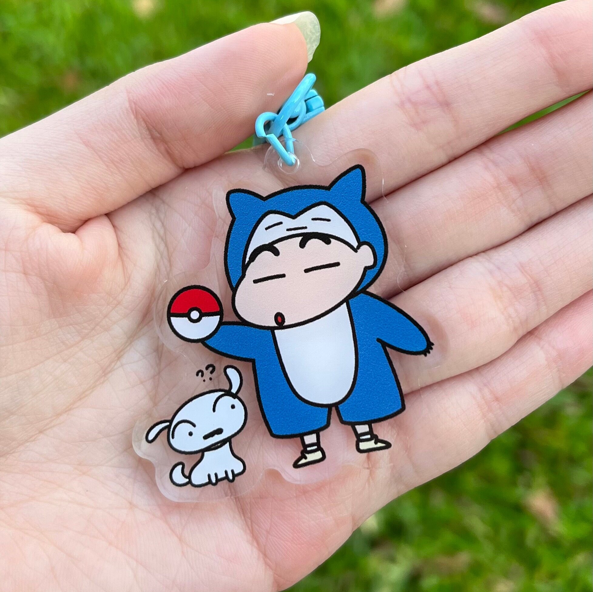 Crayon Shin Chan Keychain Crayon Shin Chan X Snorlax Acrylic Keychain ...