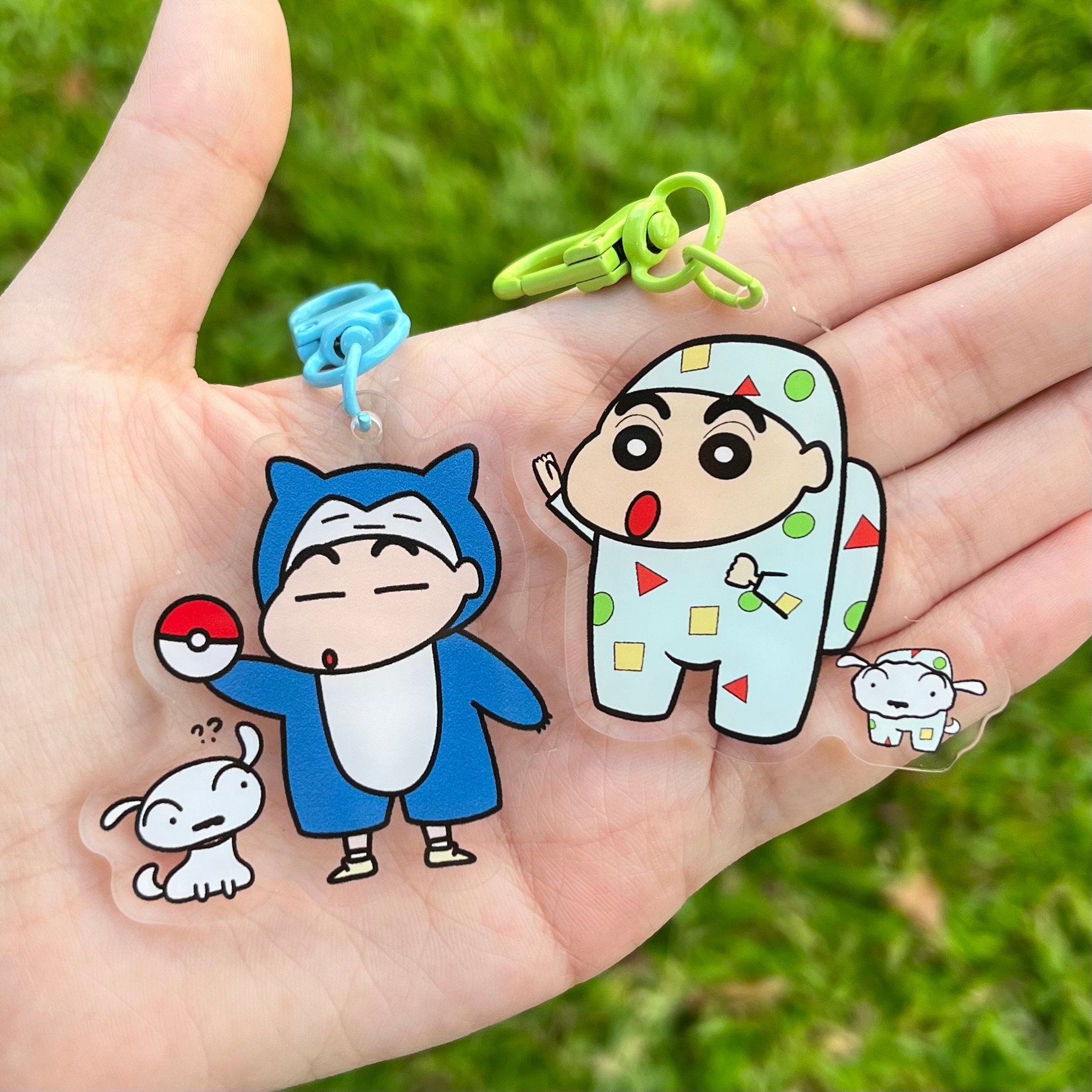 Crayon Shin Chan Keychain Crayon Shin Chan X Snorlax Acrylic Keychain ...